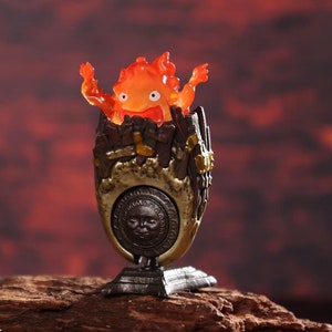 Original Ghibli Calcifer Figure ring set of 6 Howls Moving Castle ...