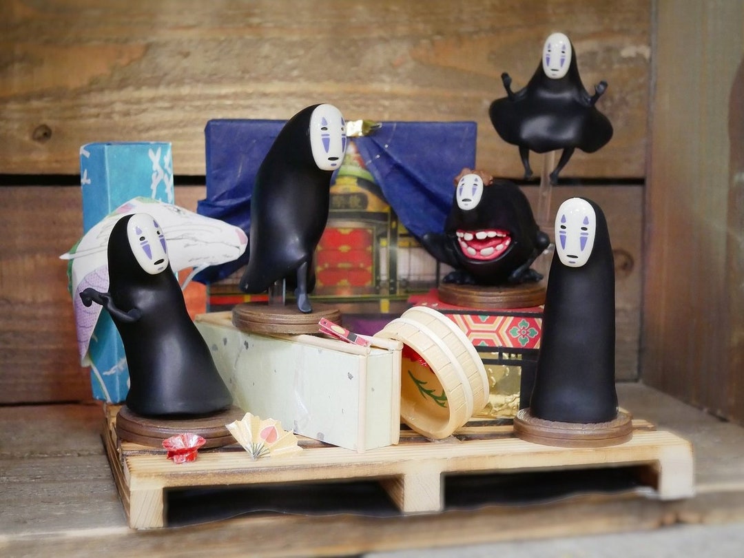 Original Ghibli Studio No Face Figure set of 6 Spirited Away Figurine ...