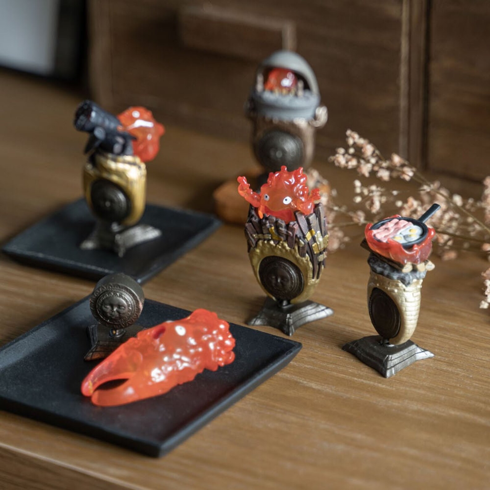 Original Ghibli Calcifer Figure ring set of 6 - Etsy