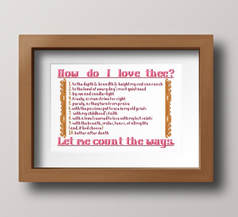 How Do I Love Thee - Cross Stitch Pattern (digital Format PDF) - Etsy