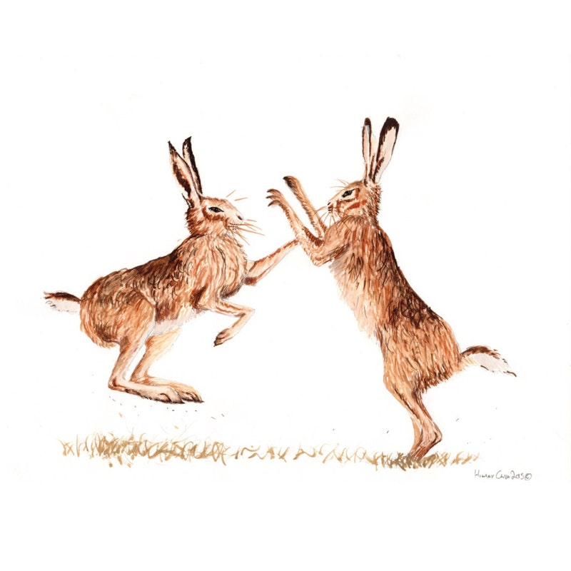 Boxing Hare - Etsy