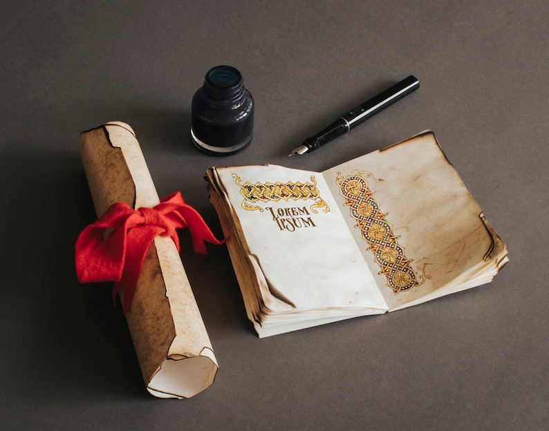 Old Paper Scrolls and Ornaments, Digital Watercolor Clipart, PNG ...