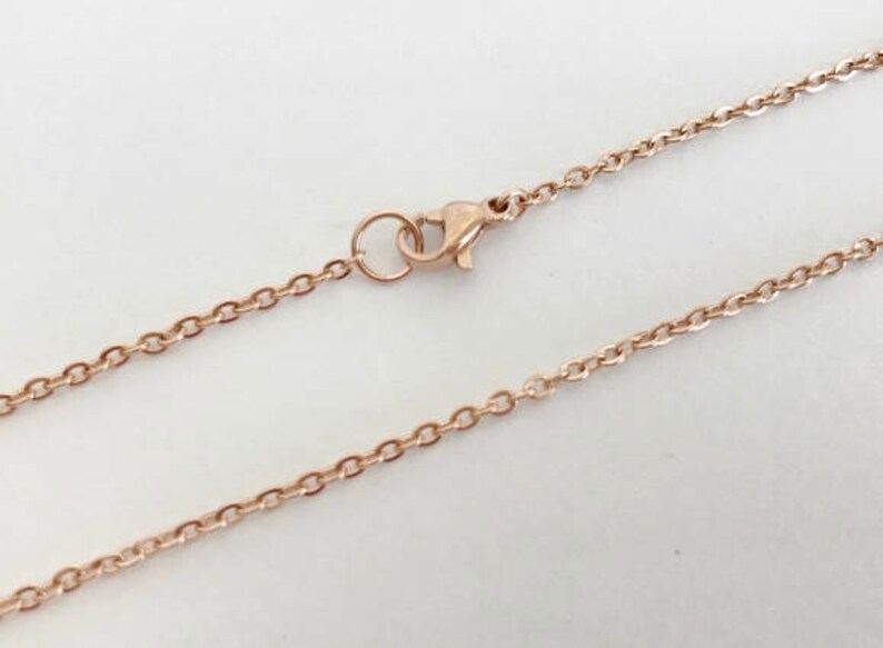 Rose Gold Stainless Steel Flat Cable Chain Necklace. Rose Gold | Etsy