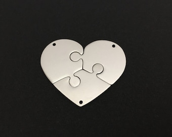 3 Piece Heart Puzzle - Etsy