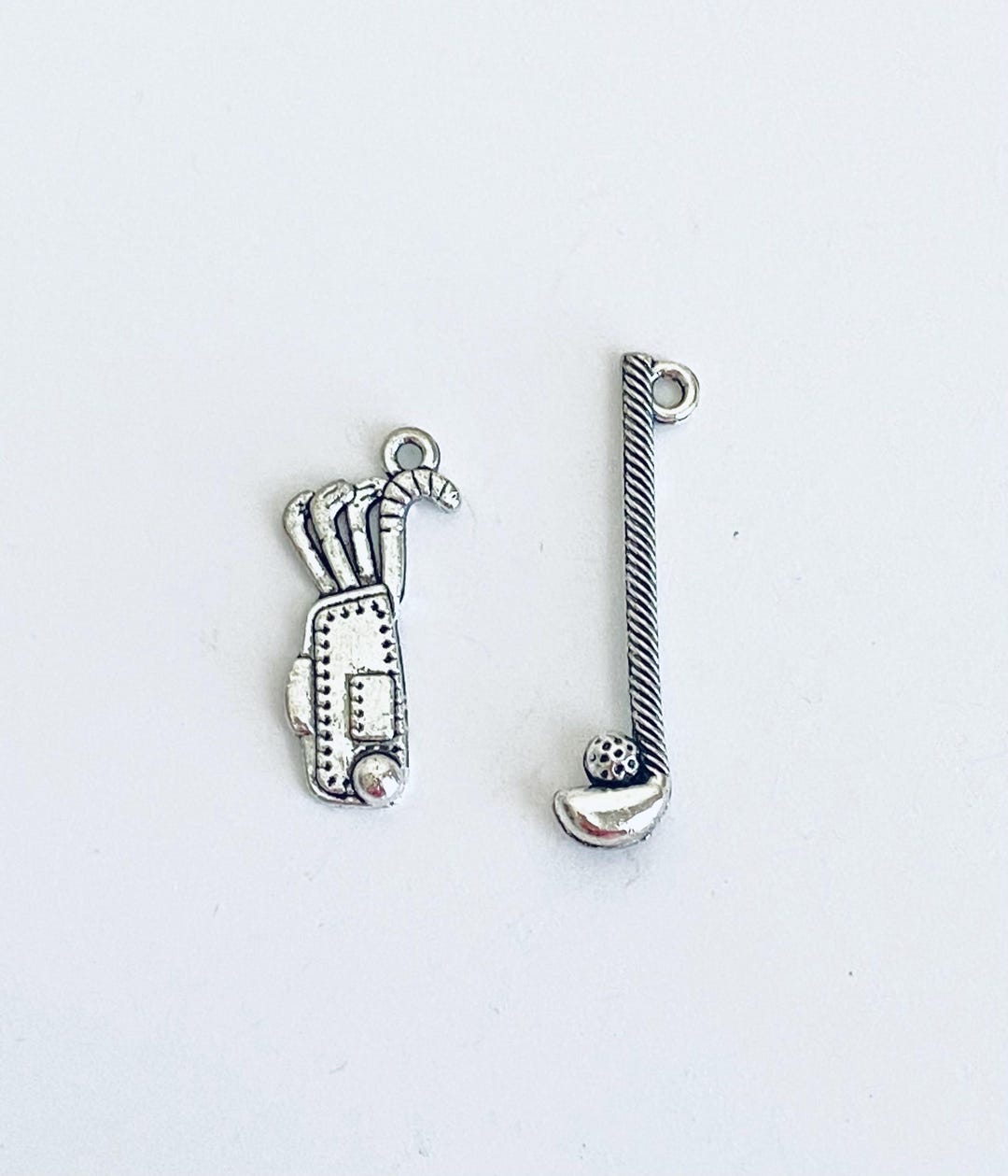 Antique Silver Color Golf Club Charms. Small Golf Bag Pendant. DIY Hand ...