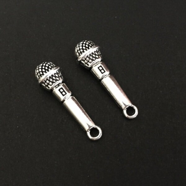 Microphone Charm - Etsy
