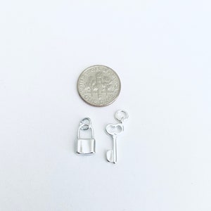Sterling Silver Key and Lock Charm Set. 925 Sterling Silver Lock and ...