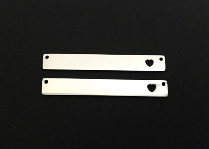 5mm x 38mm Stainless Steel Bar Tags. Skinny Long Blanks. Hand | Etsy