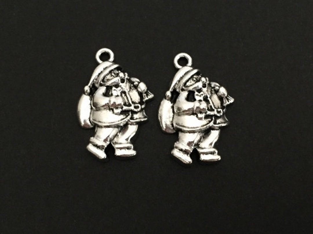 Santa Charm. Lot of 10 / 20 / 30 / 40 / 50 PCS Silver Tone Santa Claus ...