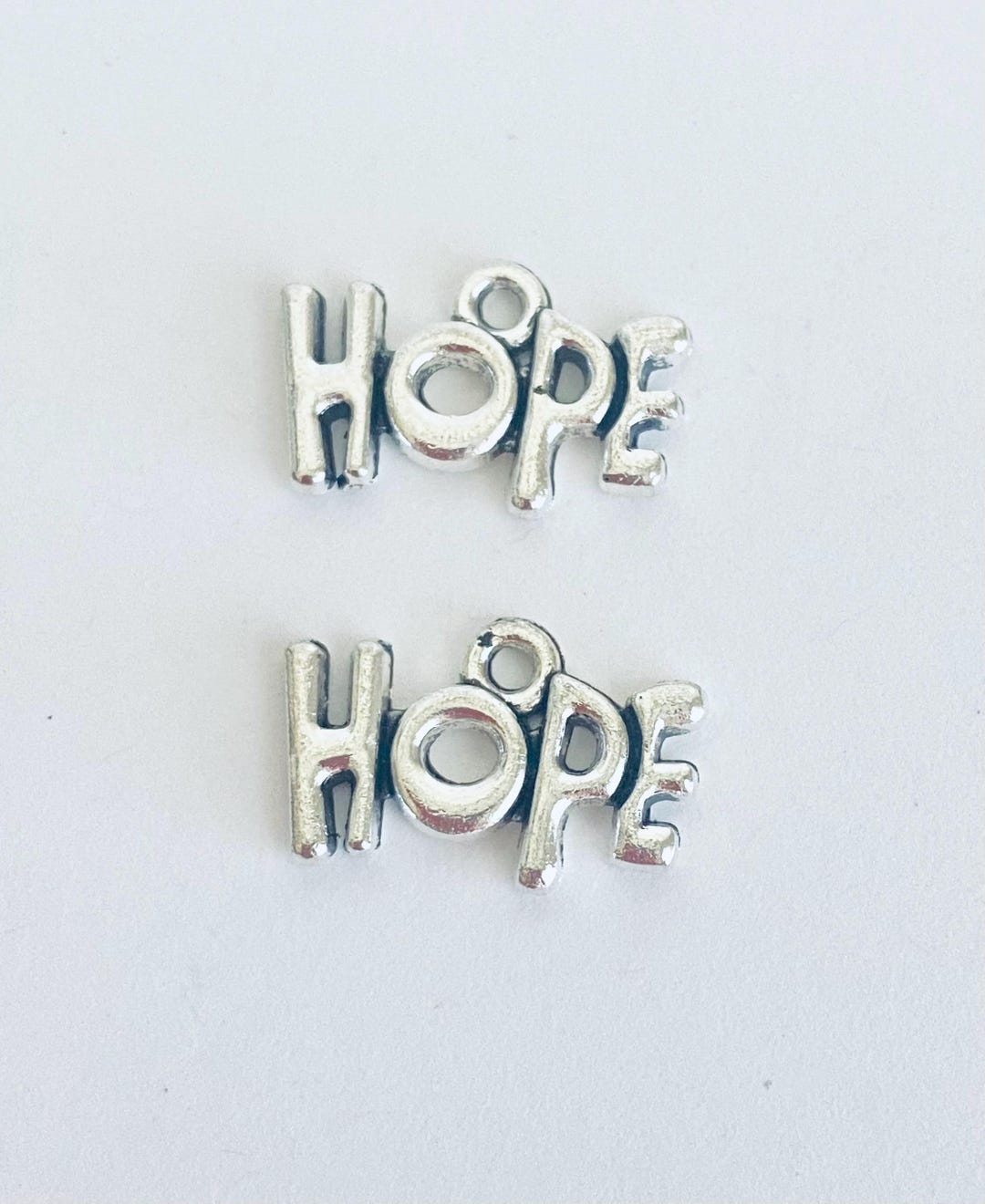 Hope Charm. Lot of 10 / 20 / 30 / 40 / 50 / 100 PCS Silver Tone Hope ...