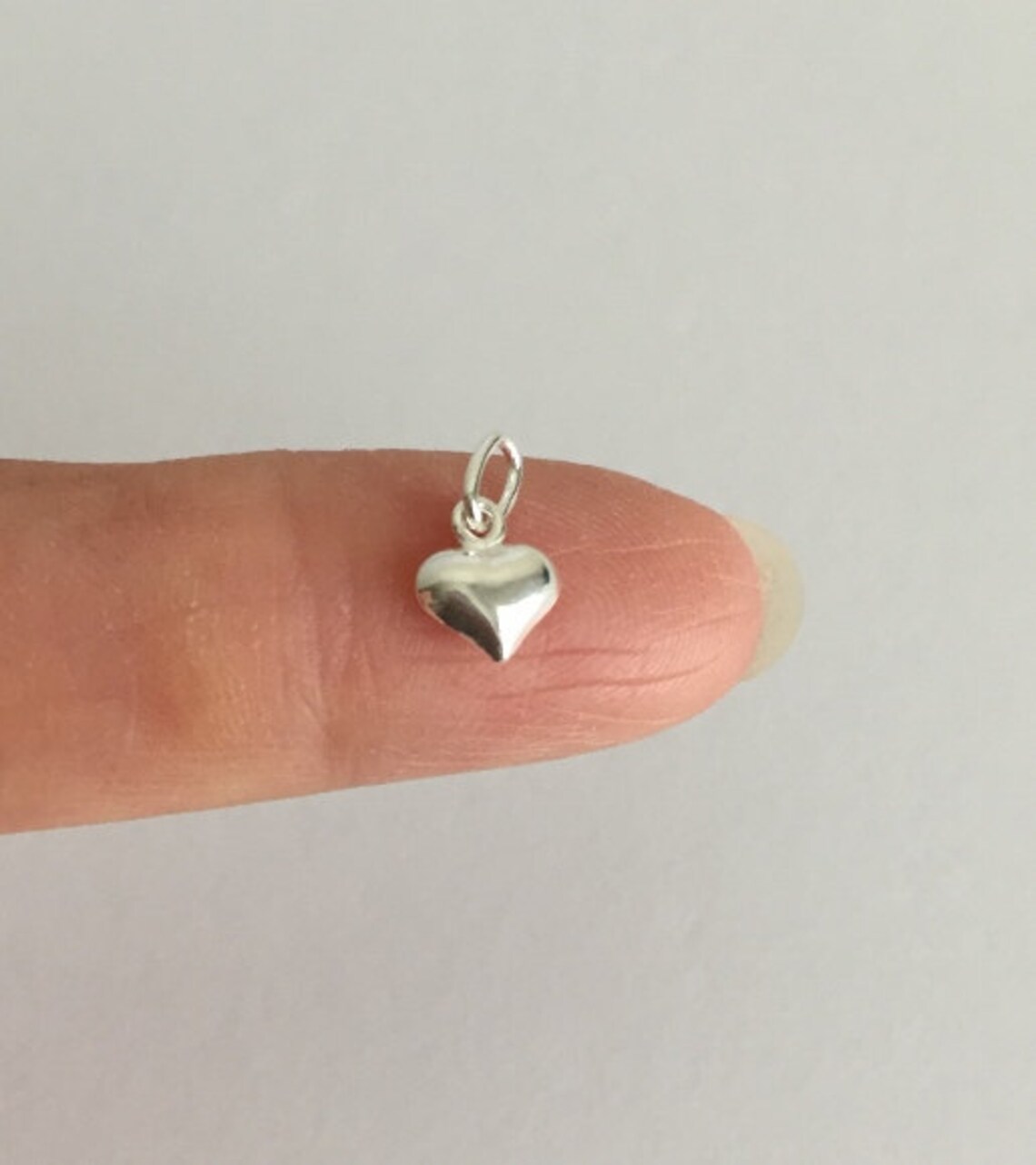 TINY Sterling Silver Puff Heart Charm. 925 Sterling Silver - Etsy