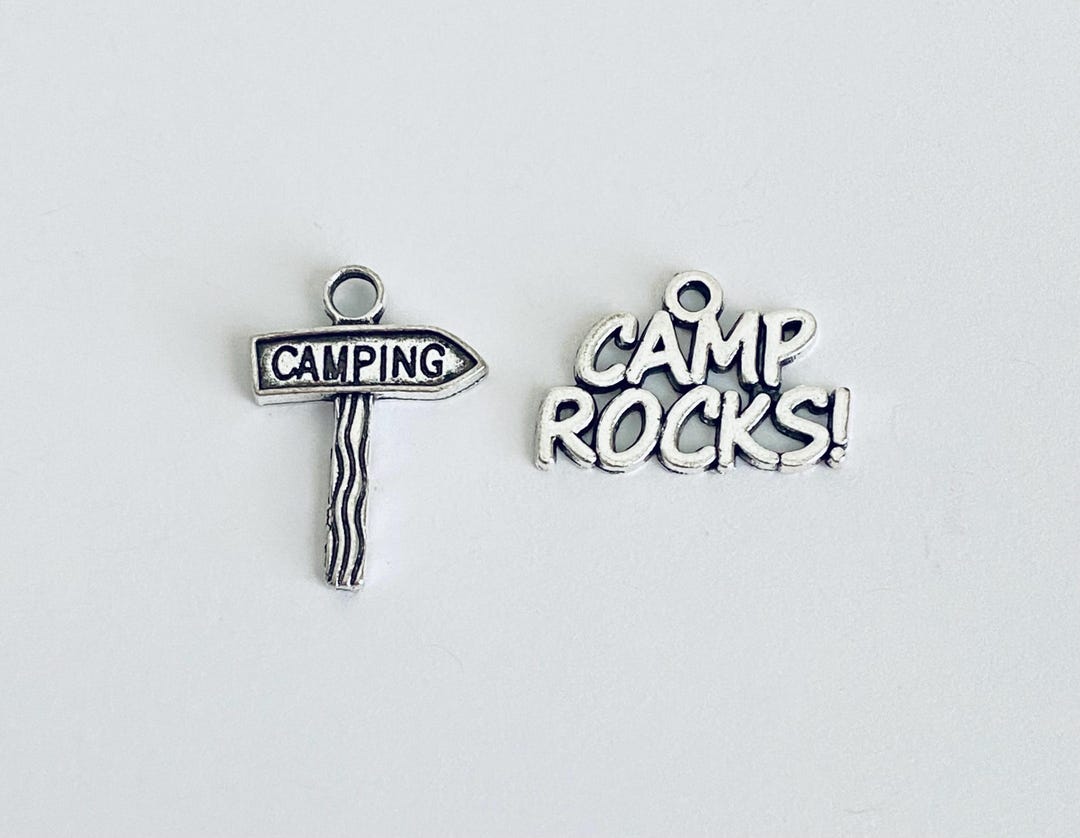 Bulk Base Metal Camping Post Charms. Small Base Metal Camp Rocks Charms ...