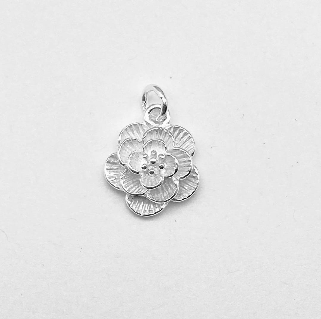 Sterling Silver Flower Charm. 925 Sterling Silver Flower Charm. Silver ...