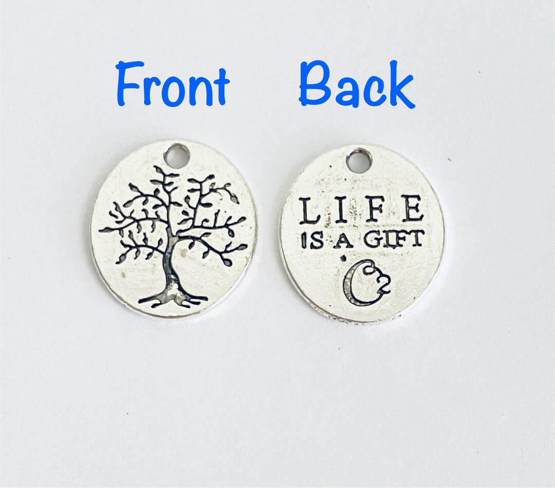 Small Antique Silver Finished Tree of Life Pendant. Life is a Gift ...
