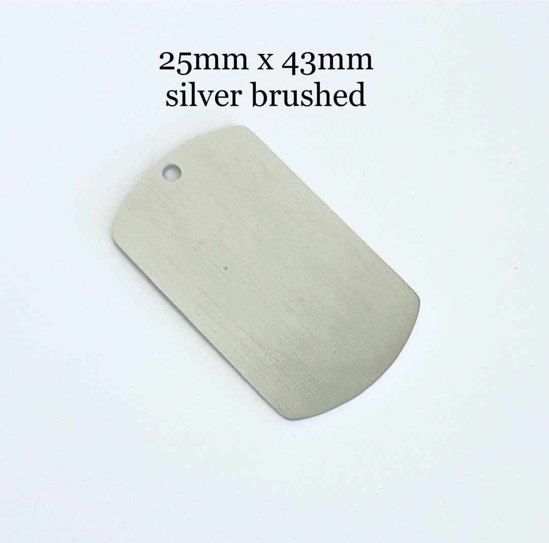 25MM X 43MM Large Dog Tag. Stainless Steel Dog Tag Blank. Lot of 1 / 5 ...