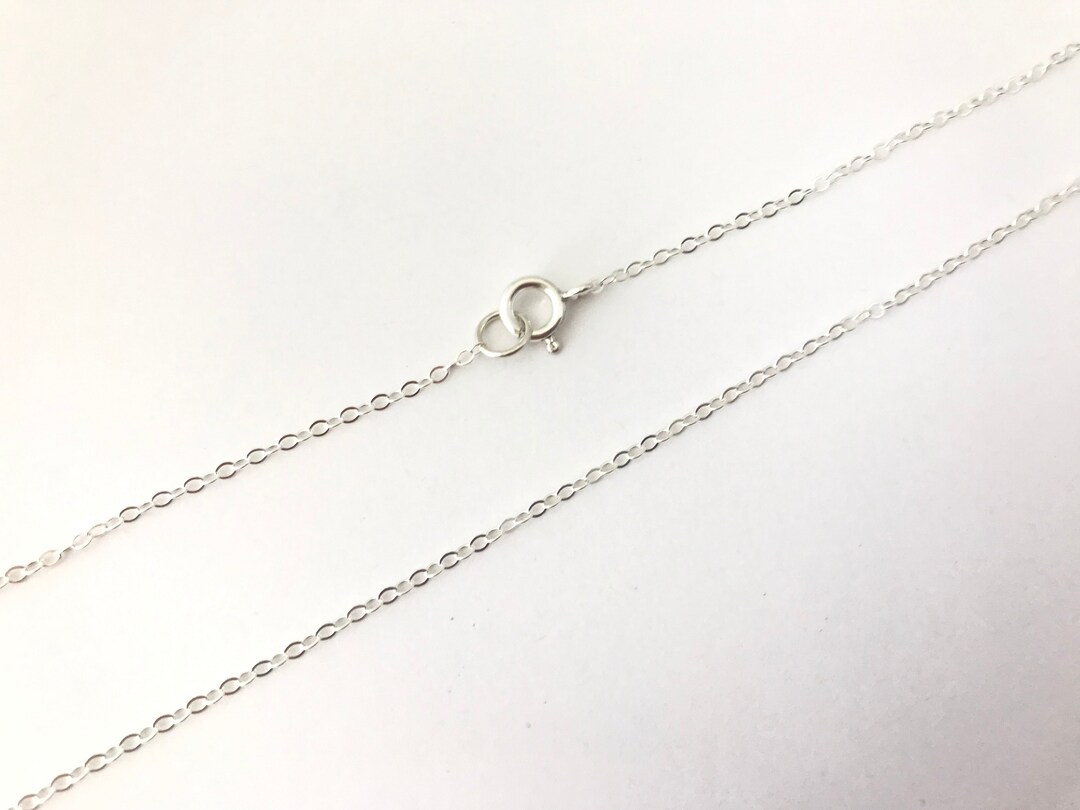 Delicate Sterling Silver Necklace. Sterling Silver Flat Cable Chain ...