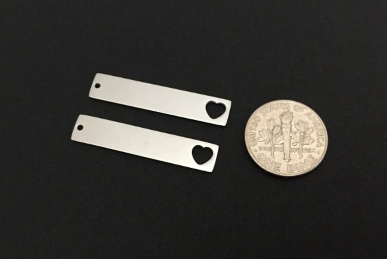 6mm X 32mm SMALL Stainless Steel Bar Blanks. Hand Stamping Tags. Hand ...