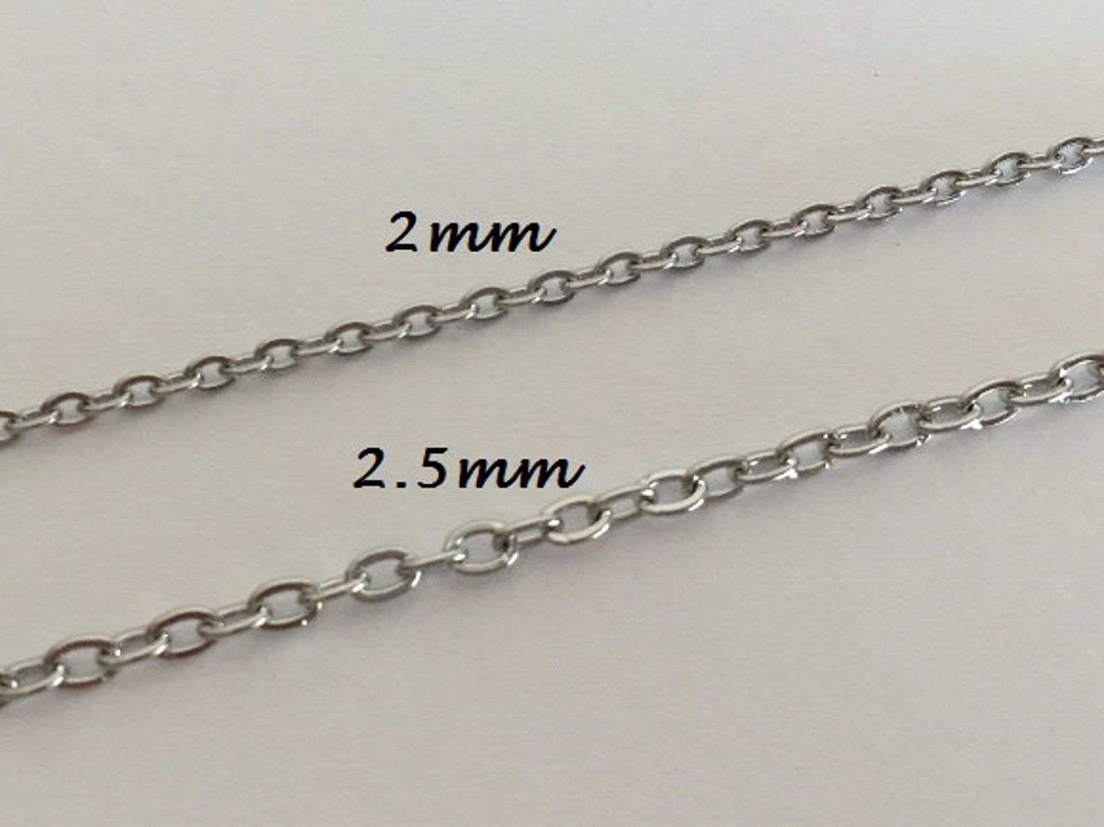 2mm Stainless Steel Flat Cable Chain. 10 FT / 20 FT / 30FT / - Etsy