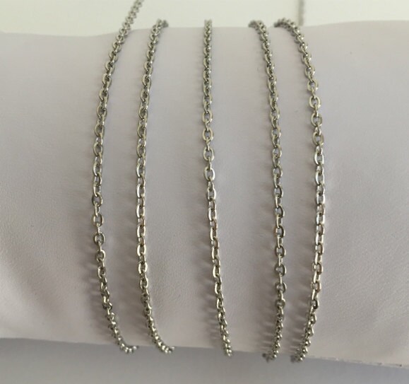 2mm Stainless Steel Flat Cable Chain. 10 FT / 20 FT / 30FT / - Etsy