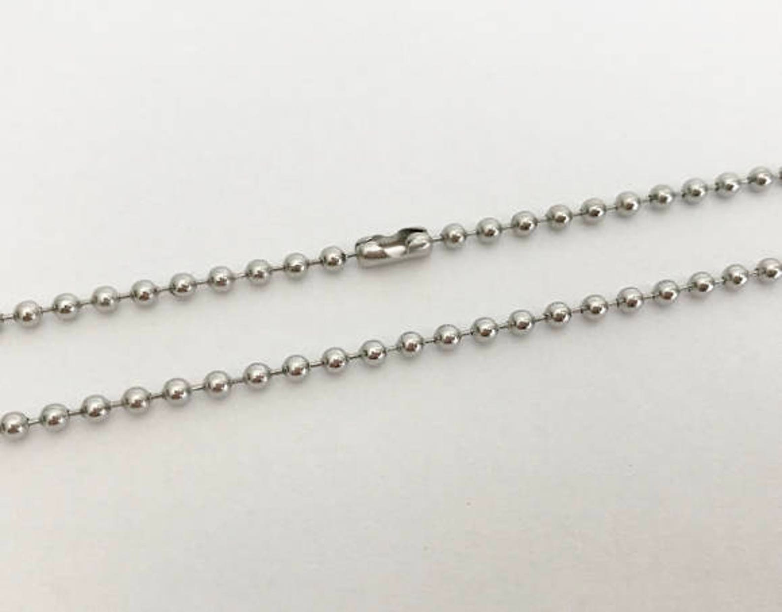 Stainless Steel Ball Chain Necklace. 2.4mm Ball Chain - Etsy