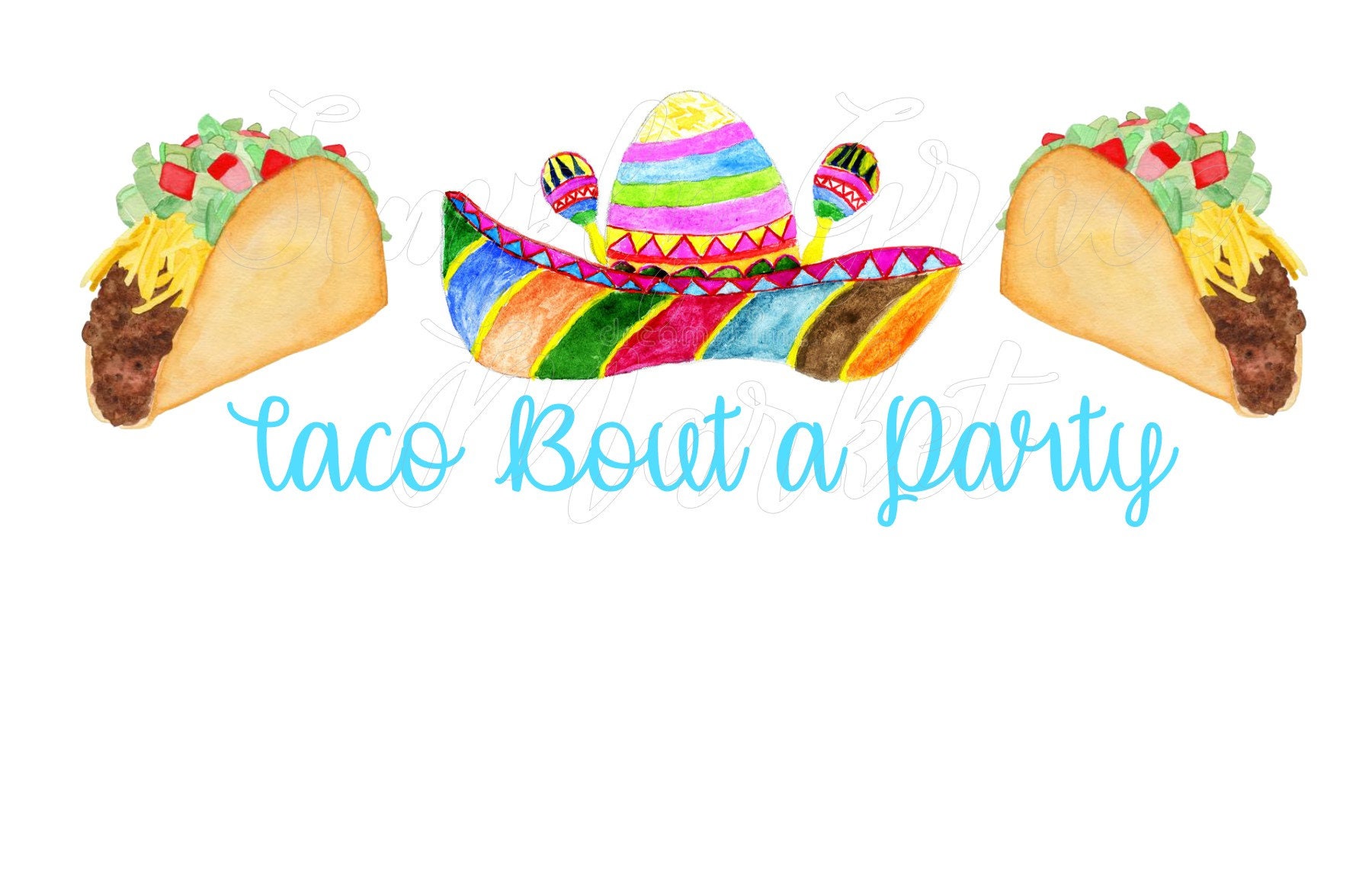 Taco Bout a Party Mexican Cinco De mayo Download Clipart PNG | Etsy