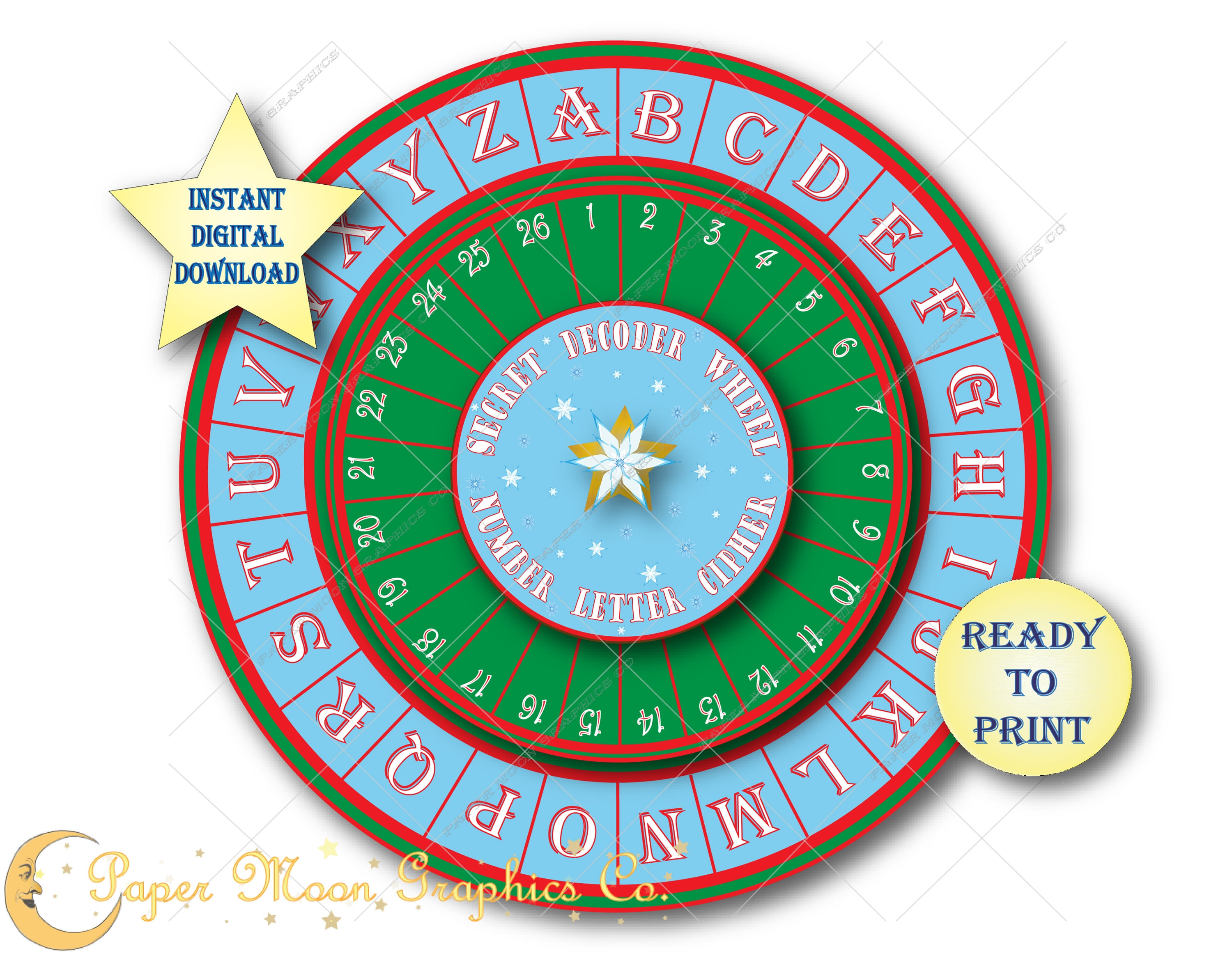 Secret Decoder Wheel Set Christmas Printable Puzzle Cipher | Etsy