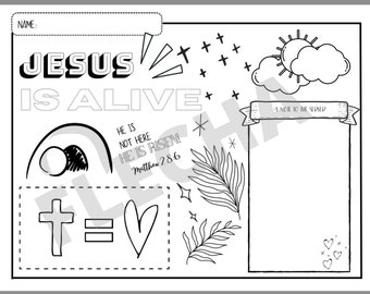 Palm Sunday Activity Placemat, Printable Palm Sunday Coloring Placemat ...