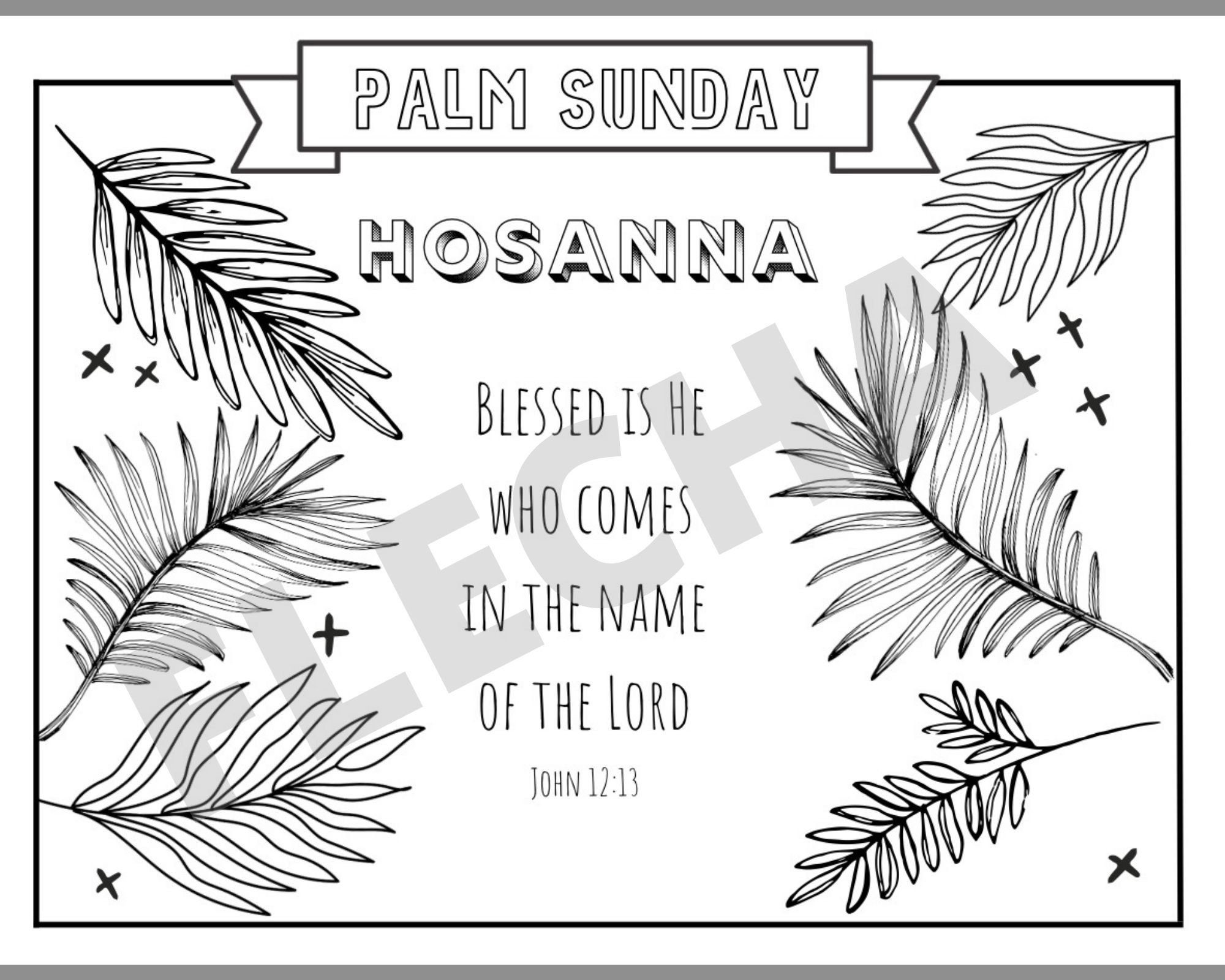 Palm Sunday & Easter Coloring Pages - Etsy