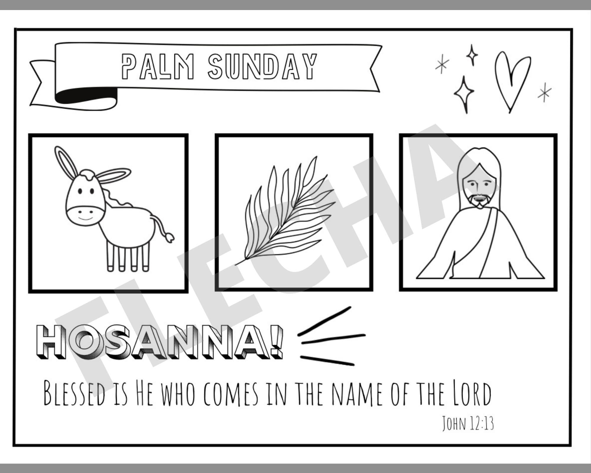 Palm Sunday & Easter Coloring Pages - Etsy