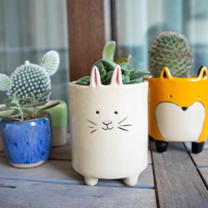 Handmade Ceramic Rabbit Planter - Etsy