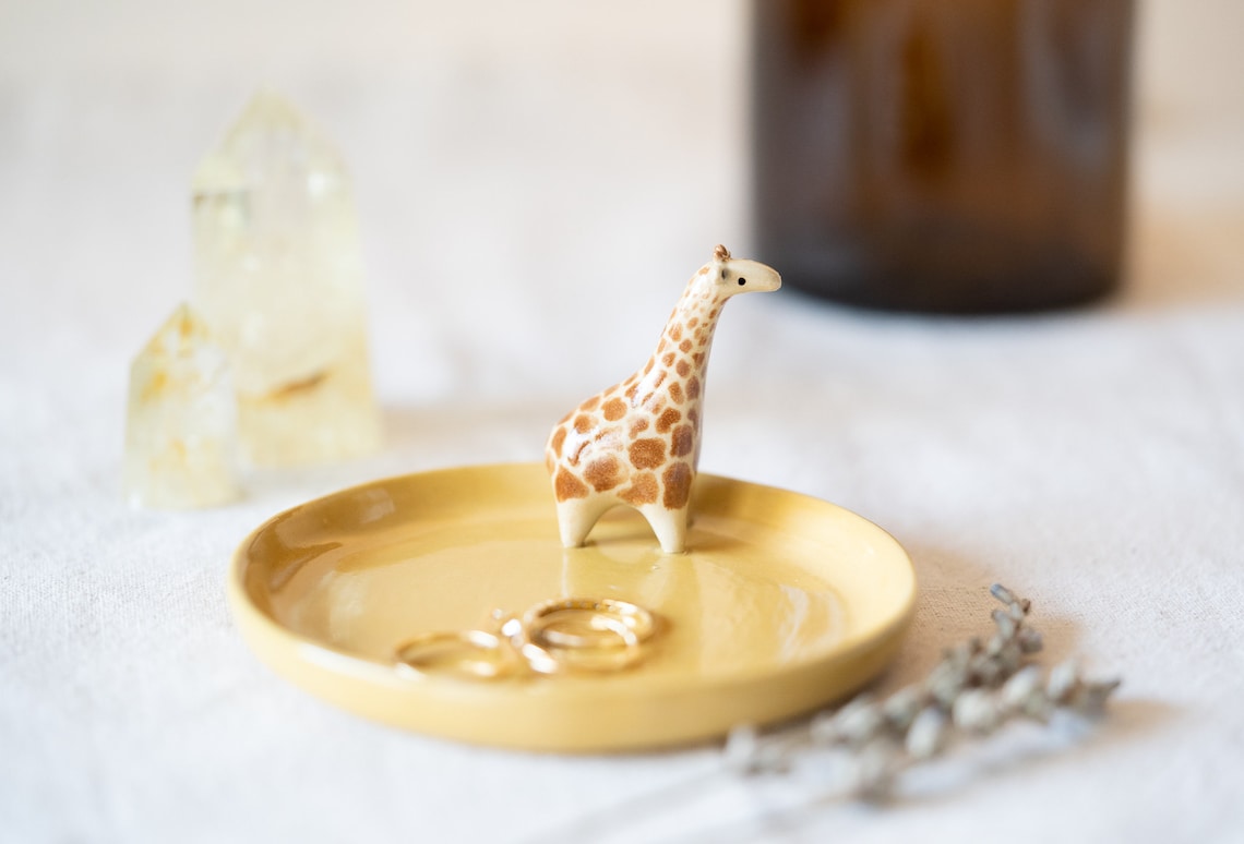 Handmade Ceramic Ring Dish With Giraffe - Etsy