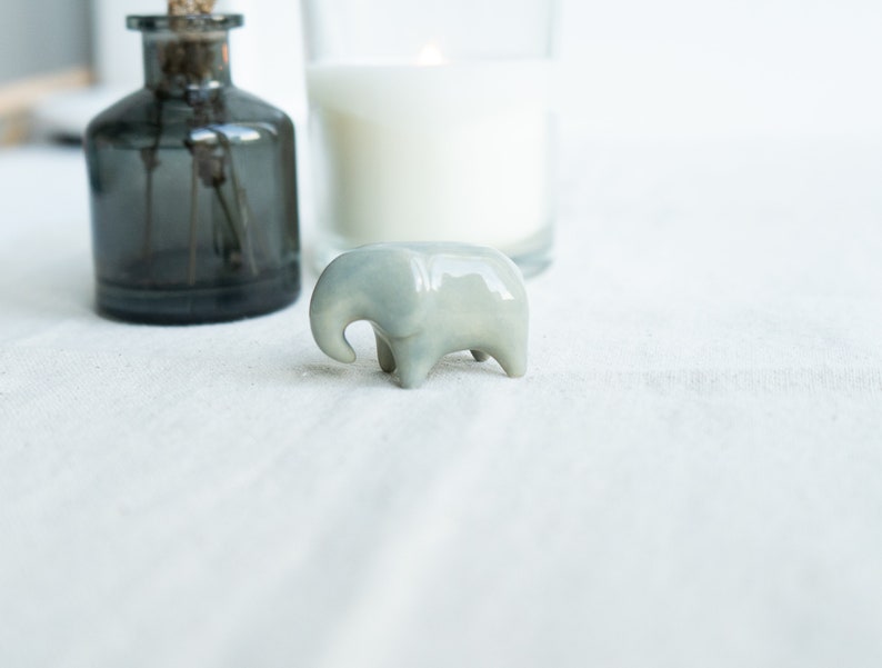 Handmade Ceramic Mini Elephant Figurine - Etsy