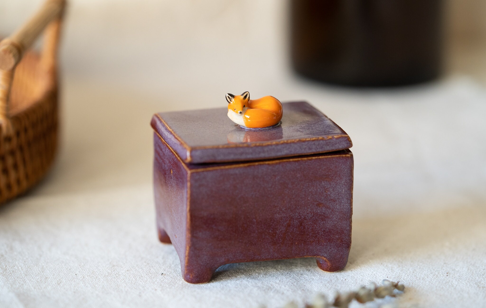 Handmade Ceramic Box With Fox - Etsy