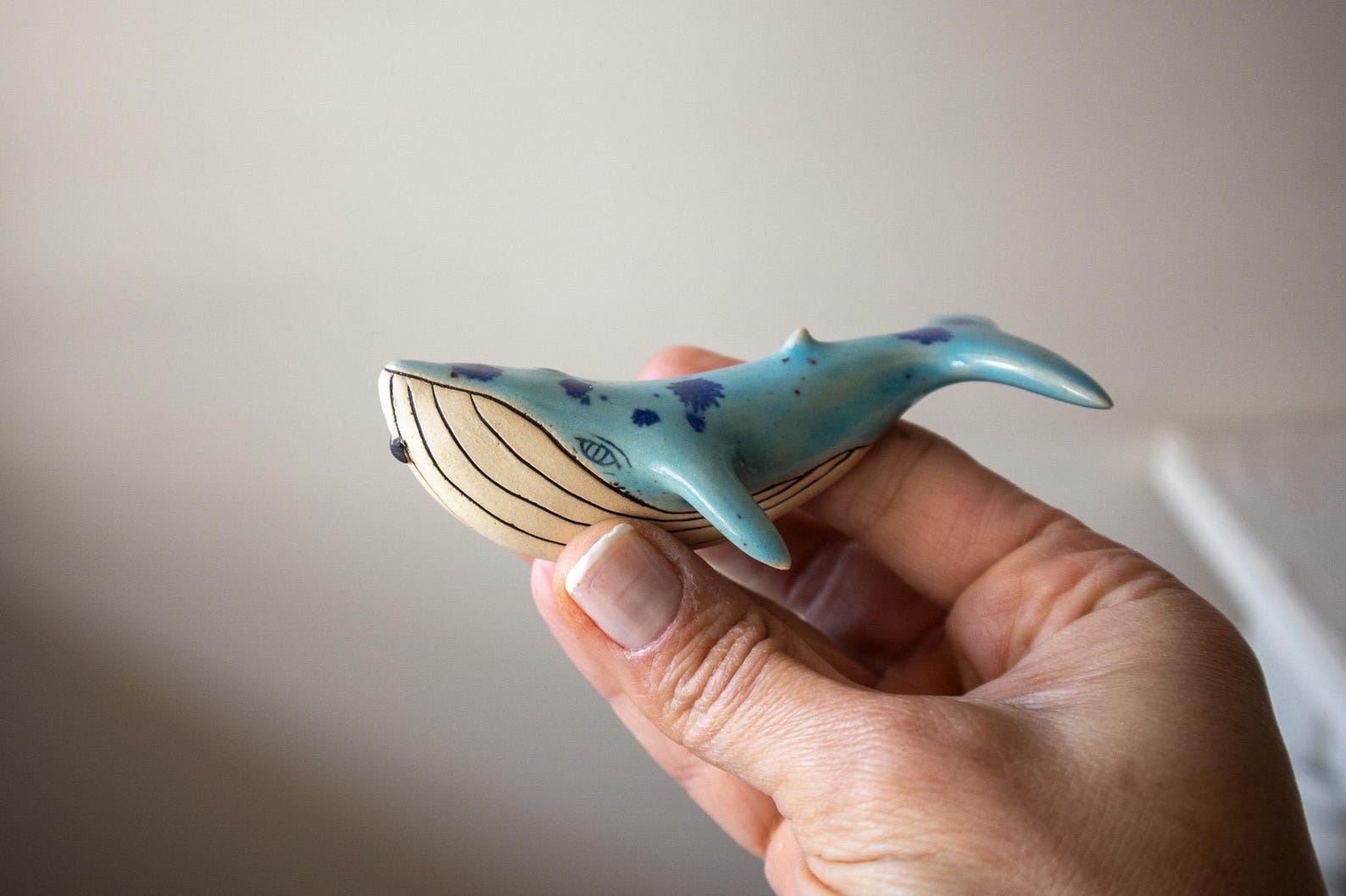 Handmade Ceramic Blue Whale Figurine - Etsy