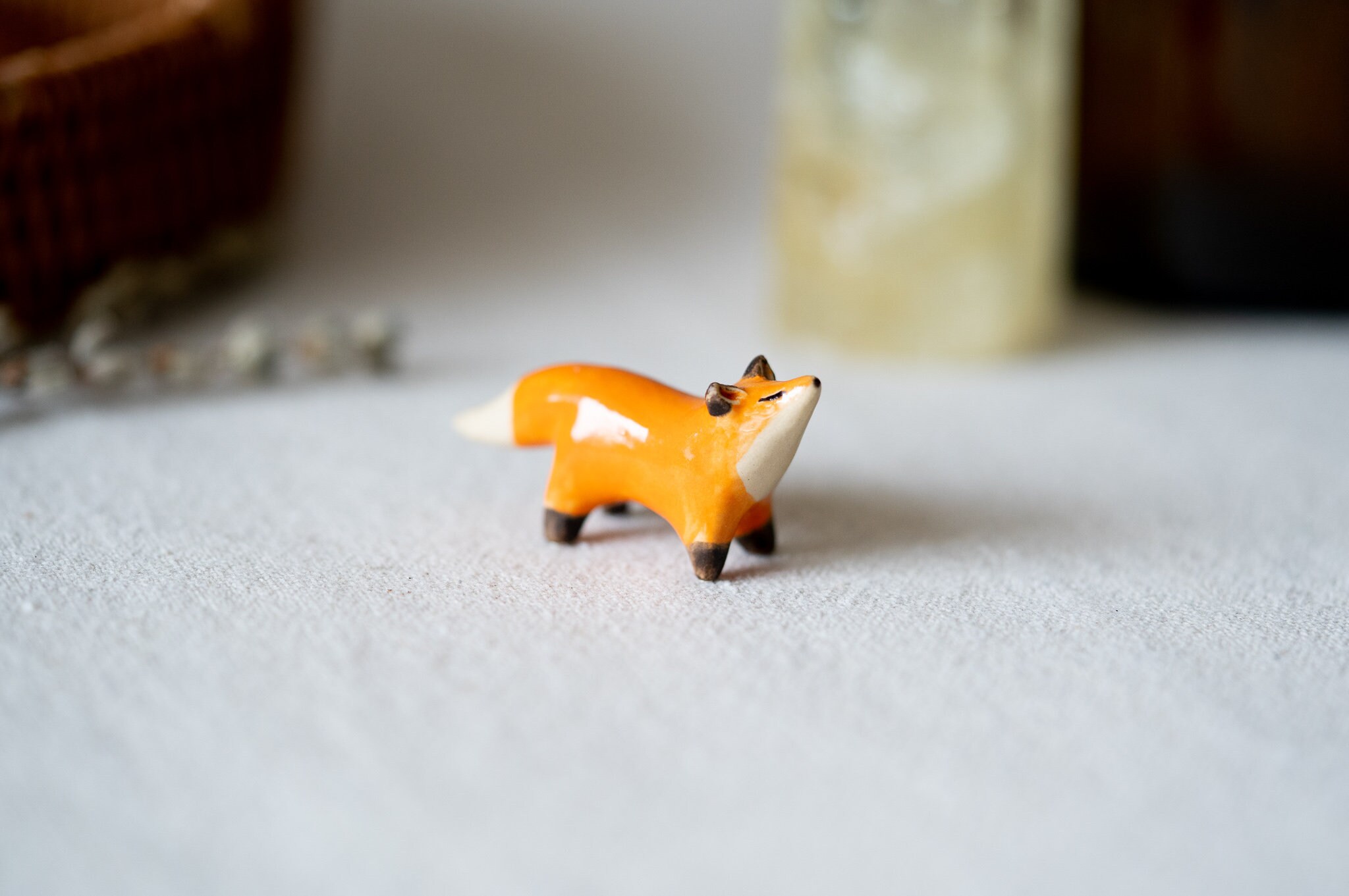 Handmade Ceramic Mini Fox Figurine - Etsy