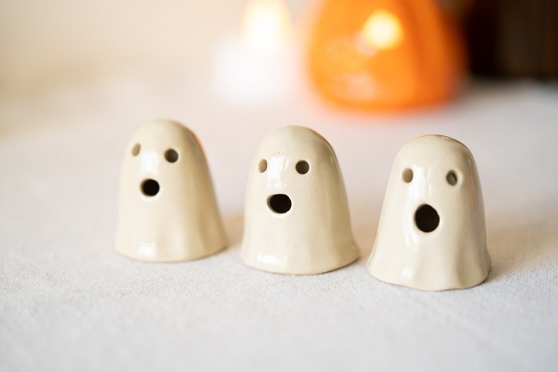 Set of Three Handmade Ceramic Ghosts - Etsy