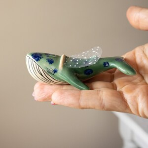 Handmade Ceramic Blue Whale Figurine - Etsy