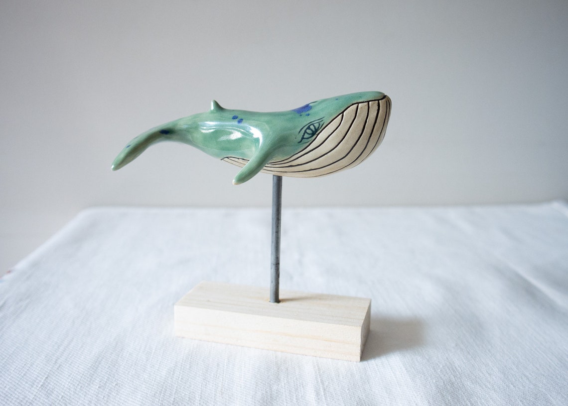 Handmade Ceramic Blue Whale Figurine - Etsy