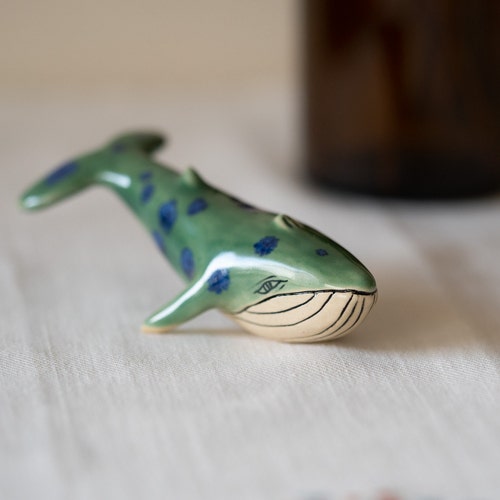 Handmade Ceramic Blue Whale Figurine - Etsy
