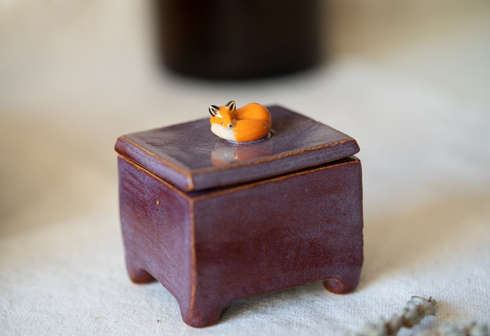 Handmade Ceramic Box With Fox - Etsy