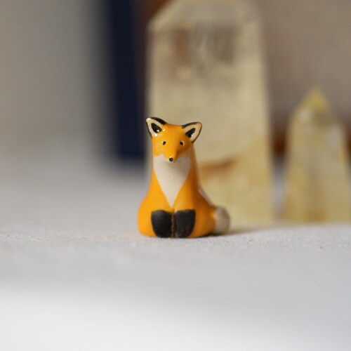 Handmade Ceramic Mini Fox Figurine - Etsy