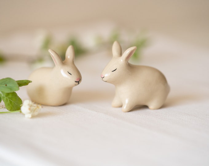 Handmade Ceramic Rabbit Couple - Etsy