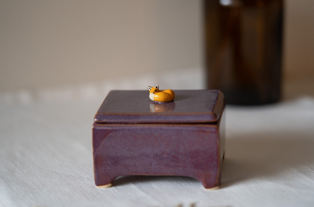 Handmade Ceramic Box With Fox - Etsy