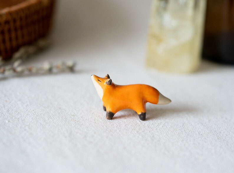 Handmade Ceramic Mini Fox Figurine - Etsy