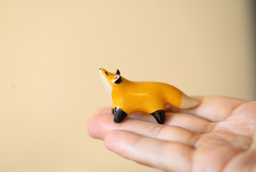 Handmade Ceramic Mini Fox Figurine - Etsy