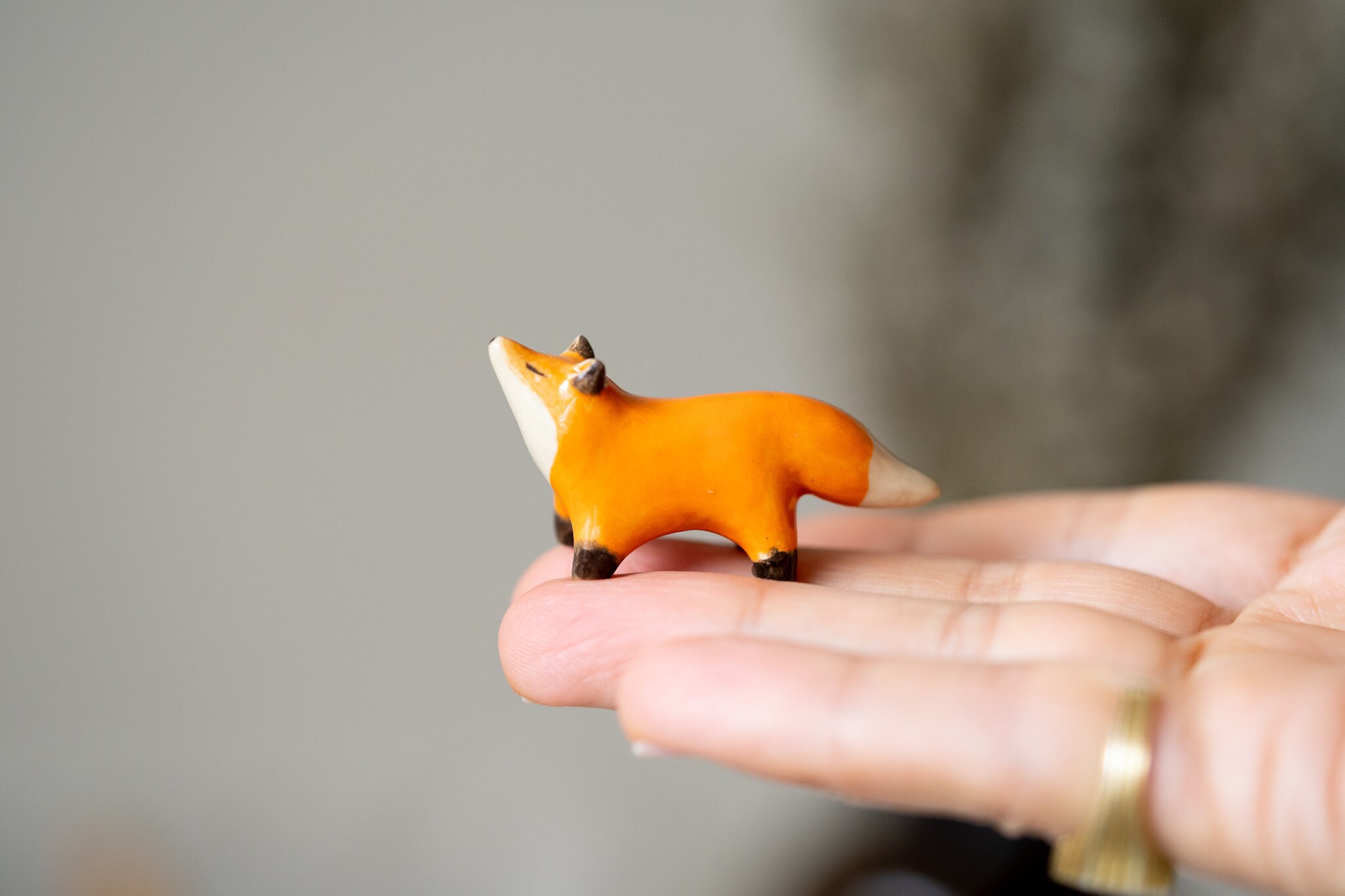 Handmade Ceramic Mini Fox Figurine - Etsy