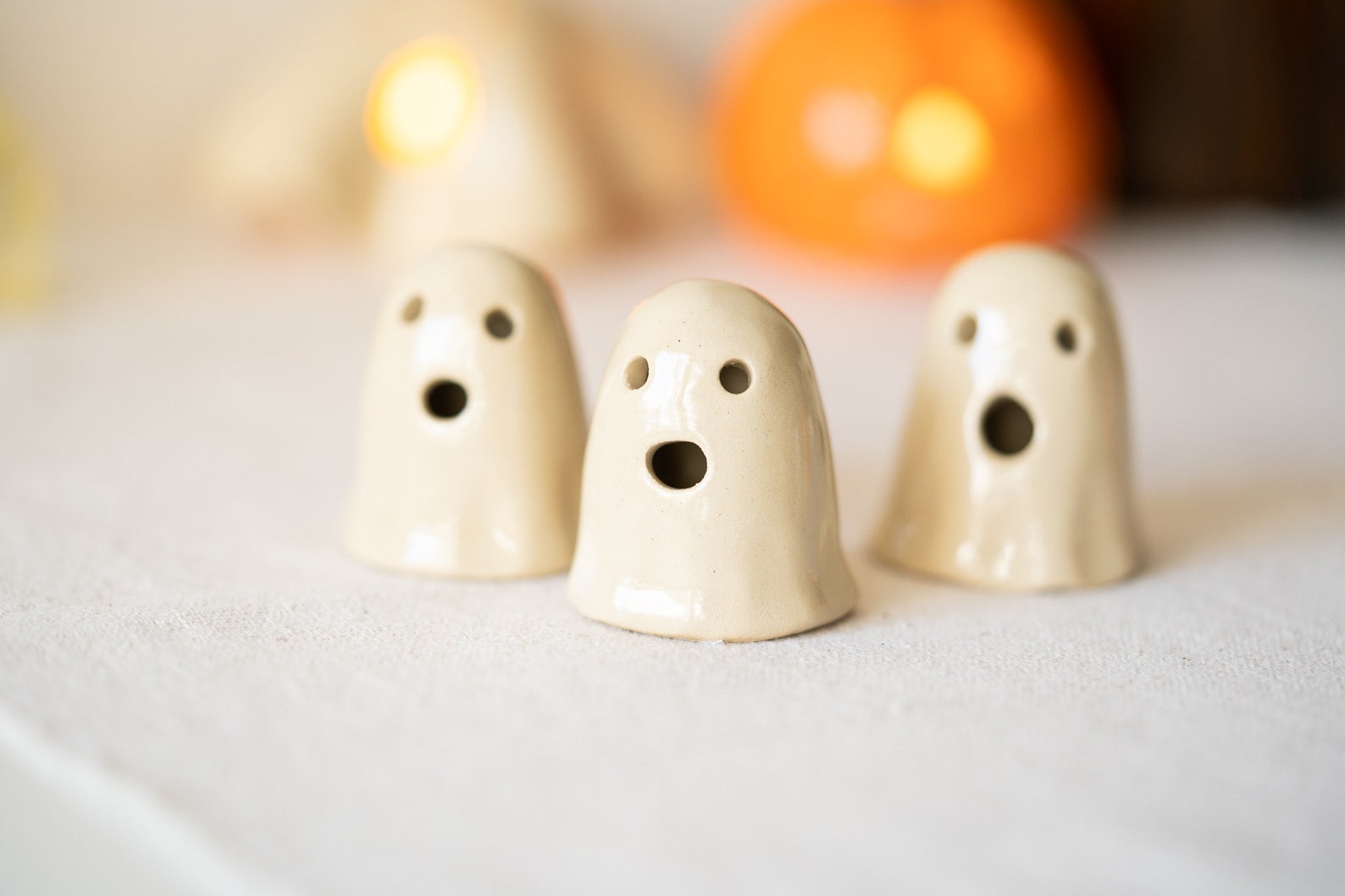 Set of Three Handmade Ceramic Ghosts - Etsy