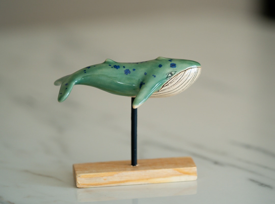 Handmade Ceramic Blue Whale Figurine - Etsy