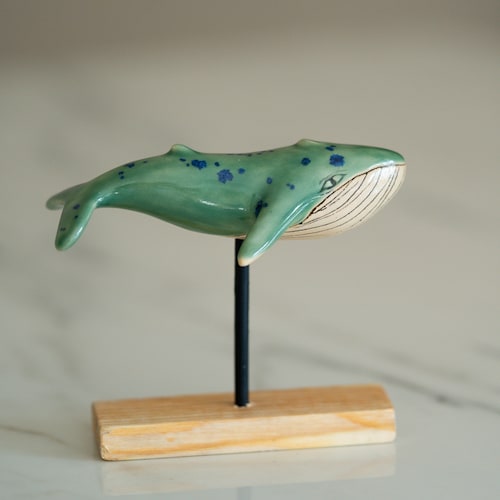 Handmade Ceramic Blue Whale Figurine - Etsy