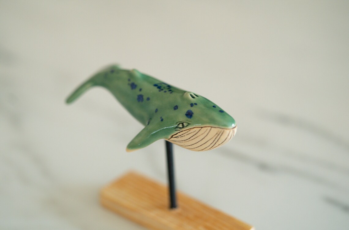 Handmade Ceramic Blue Whale Figurine - Etsy